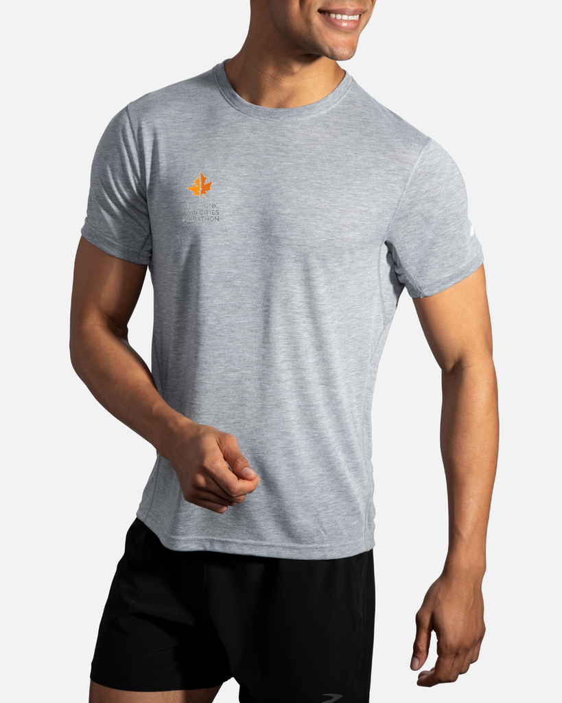 Brooks TCM Distance Short Sleeve - Heather Ash (Men's Sizing) – Twin ...